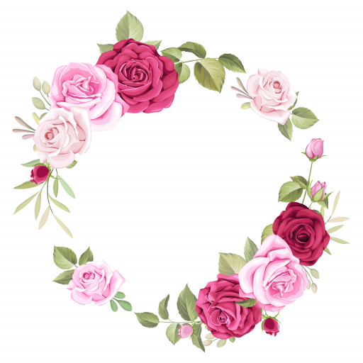 Круглая цветочная рамка в png формате без фона